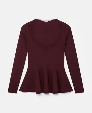 Stella McCartney Stella McCartney Compact Knit Flare Trousers Maple