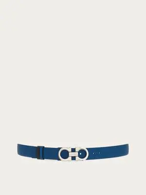 FERRAGAMO Adjustable And Reversible Gancini Belt Blue