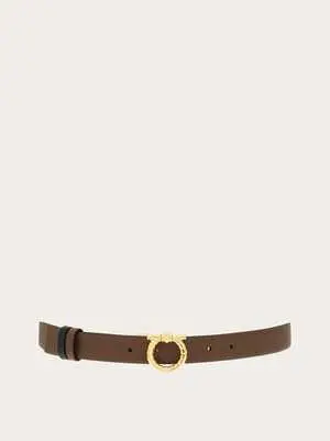 FERRAGAMO Adjustable And Reversible Gancini Belt - Brown