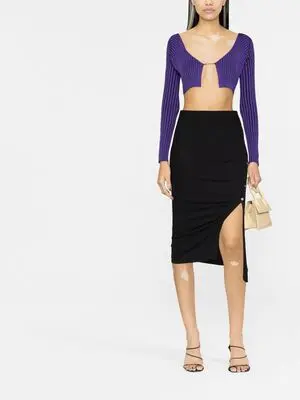 Jacquemus La Maille Pralu Cropped Cardigan - Purple