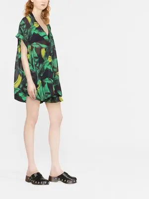 GANNI Banana Tree-print Beach Kaftan