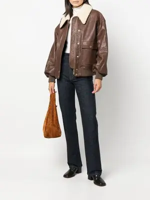 Khaite The Shellar Lambskin Jacket - Brown