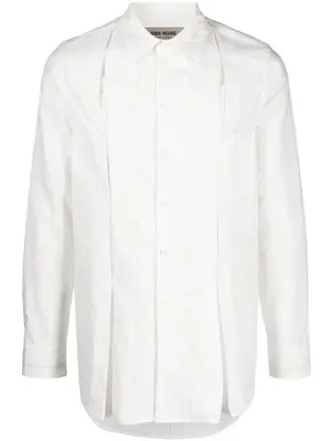 UMA WANG Button-up Pleated Shirt - White