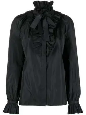 Alberta Ferretti Ruffled Long-sleeve Blouse