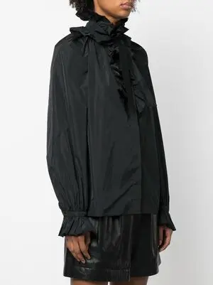 Alberta Ferretti Ruffled Long-sleeve Blouse