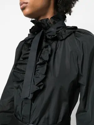 Alberta Ferretti Ruffled Long-sleeve Blouse
