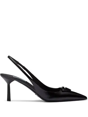 Prada Logo-plaque Slingback Pumps