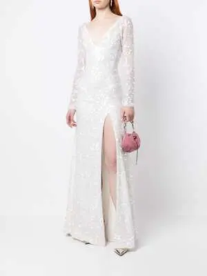 Rachel Gilbert Fluer Sequin-embellished Gown