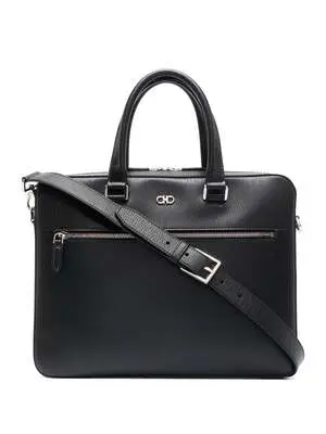 FERRAGAMO Gancini Revival Briefcase - Black