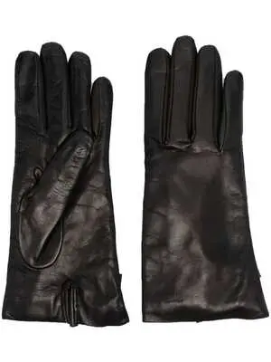 Moschino Logo-plaque Leather Gloves