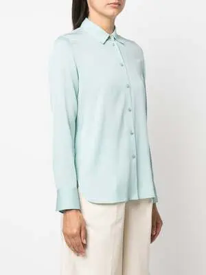 Vince Stretch-silk Buttoned Shirt - Blue