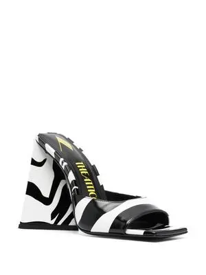 Attico Devon Zebra-print Sandals - Black