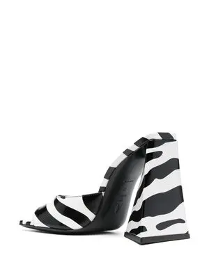 Attico Devon Zebra-print Sandals - Black