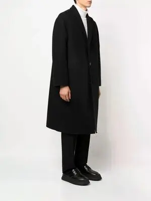 JIL SANDER Single-breasted Mid-length Coat - Black