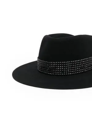 MAISON MICHEL Studded Wide-brim Hat