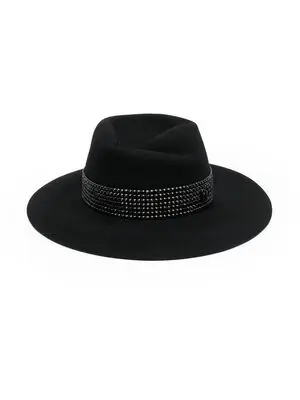 MAISON MICHEL Studded Wide-brim Hat