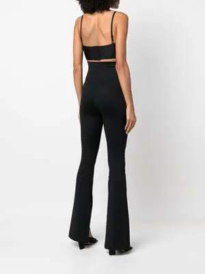 THE MANNEI High-waisted Flared Trousers With Side Slits