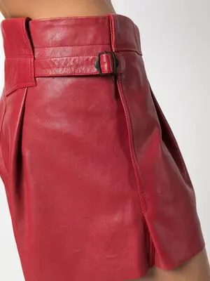 THE MANNEI High-rise Leather Biker Shorts