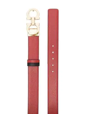 FERRAGAMO Gancini-detail Reversible Belt - Red