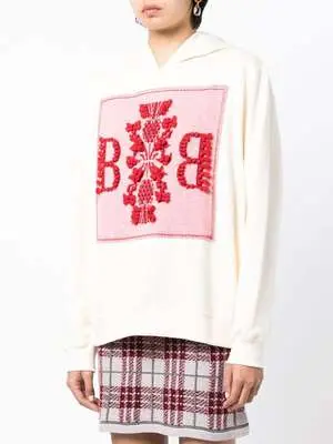 BARRIE Logo-patch Cotton Hoodie - Neutrals