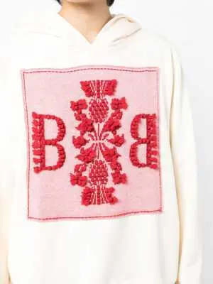 BARRIE Logo-patch Cotton Hoodie - Neutrals