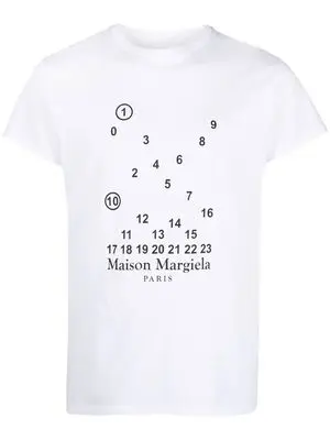 MAISON MARGIELA Numbers-motif Cotton T-shirt - White