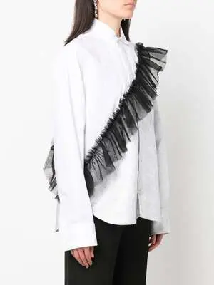 Viktor & Rolf Tulle-detail Long-sleeve Tuxedo Shirt