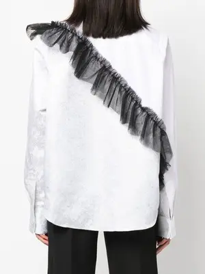 Viktor & Rolf Tulle-detail Long-sleeve Tuxedo Shirt