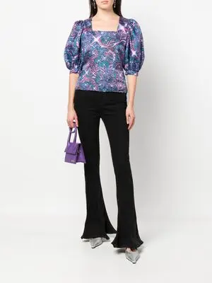 Viktor & Rolf Brocade-effect Print Puff-sleeve Blouse