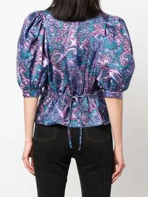 Viktor & Rolf Brocade-effect Print Puff-sleeve Blouse