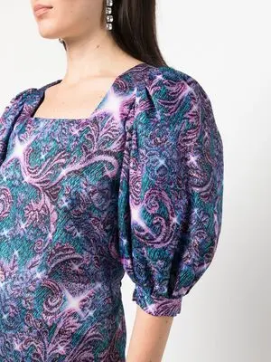 Viktor & Rolf Brocade-effect Print Puff-sleeve Blouse