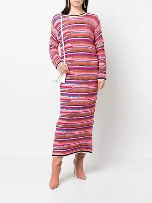 Dsquared2 Colour-block Knitted Midi Dress