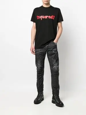 Dsquared2 Distressed Straight-leg Jeans