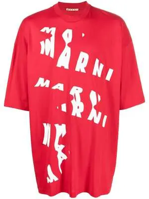 Marni Logo-print Cotton T-shirt - Red