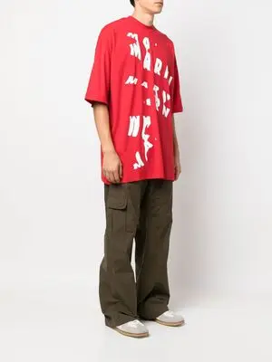 Marni Logo-print Cotton T-shirt - Red
