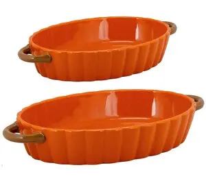 10 STRAWBERRY STREET Set Of Oval Pumpkin St Ne Bakeware - One-color