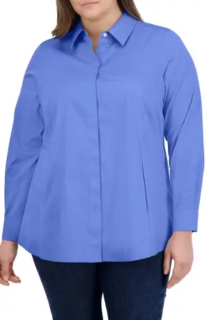 Foxcroft Cici Non-Iron Tunic Blouse Cornflower