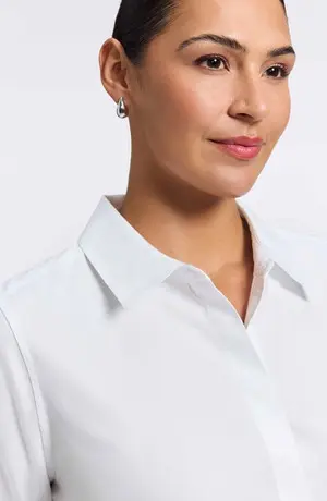 Foxcroft Cici Non-iron Tunic Blouse - White