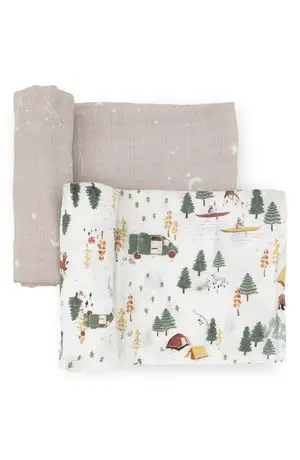 LITTLE UNICORN 2-pack Organic Cotton Muslin Swaddle Blanket - Alpine Adventure