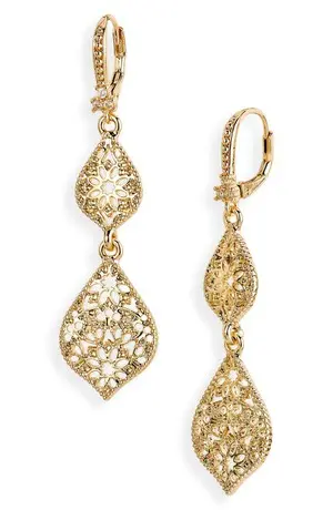 Marchesa Filigree Drop Earrings - Gold