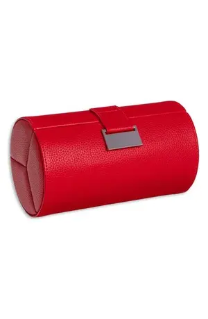 BEY-BERK Leather Sunglass Storage Case Red