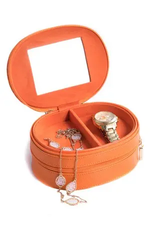 BEY-BERK Leather Travel Jewelry Case