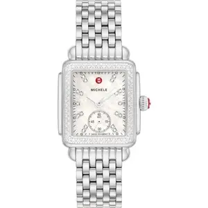 Michele Deco Mid Diamond Bracelet Watch - Stainless
