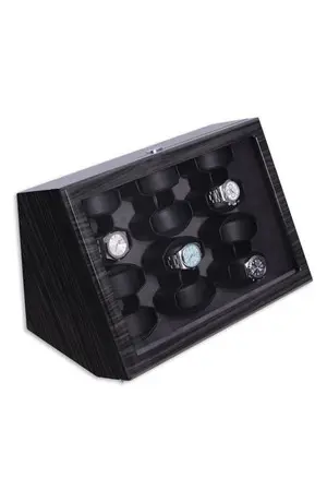 BEY-BERK Cosmo 12-watch Winder & Case - Grey