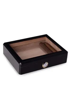 BEY-BERK Finley 12 Cigar Humidor - Black