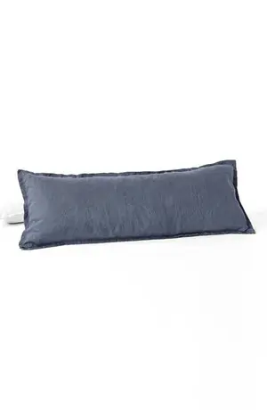 COYUCHI Relaxed Organic Linen Lumbar Pillow Cover - Harbor Blue