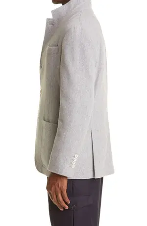 Brunello Cucinelli Patch Pocket Cashmere Jacket - C2148-pearl Grey