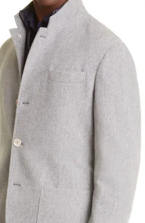 Brunello Cucinelli Patch Pocket Cashmere Jacket - C2148-pearl Grey