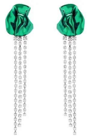 STERLING KING Georgia Crystal Drop Earrings - Emerald