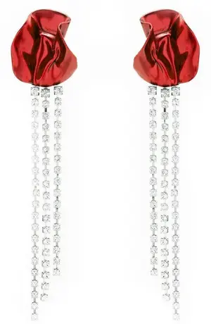 STERLING KING Sterling King Georgia Crystal Drop Earrings Ruby